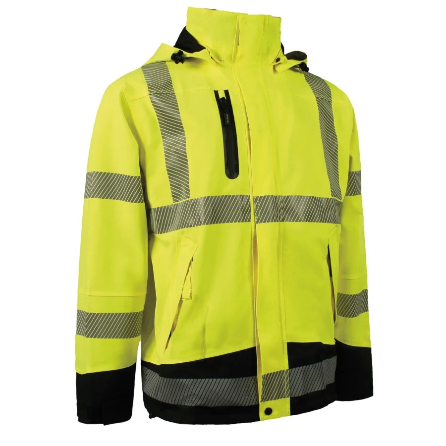 LYNGSØE 4WS-5057 rain jacket High Vis YELLOW | Waterproof: 20,000 ...